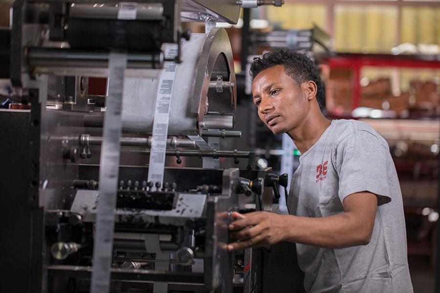 The first printing and labeling factory of its kind